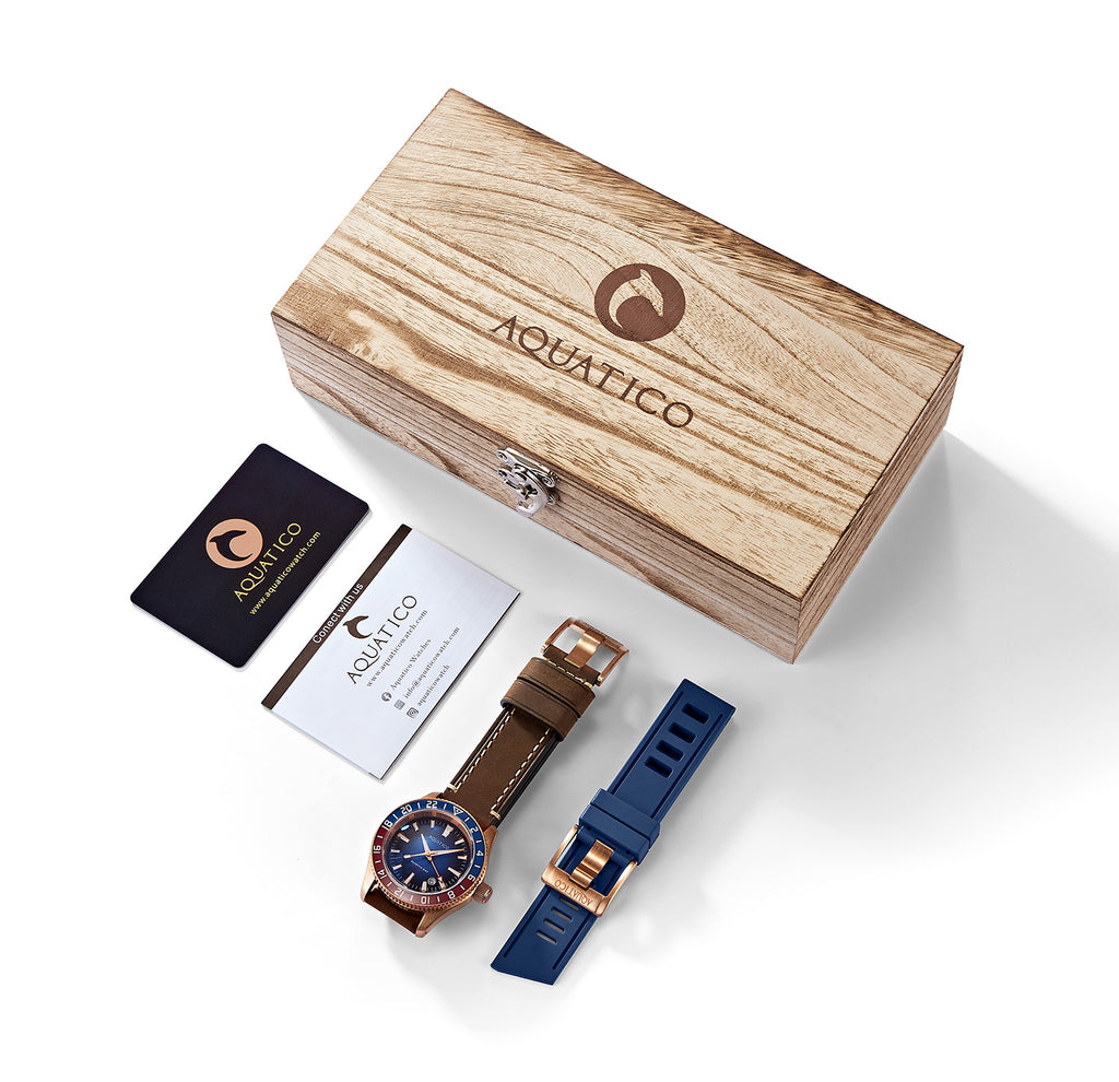 Bronze Sea Star GMT Blue Dial Pepsi Bezel Inlay