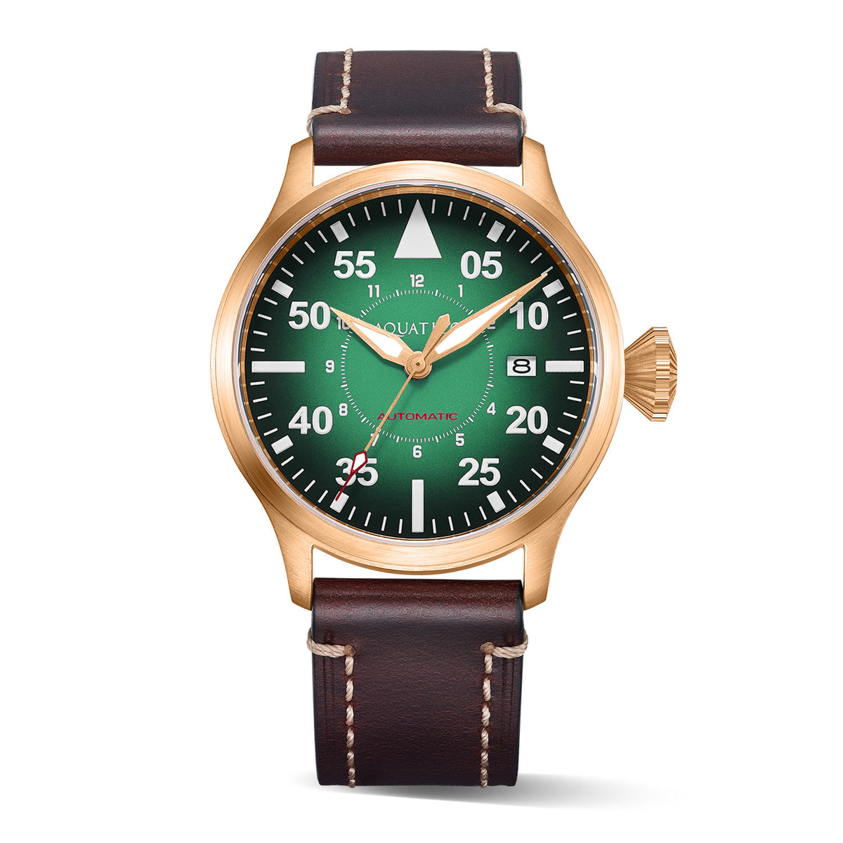 Explore Nature's Hues: Gradient Green Dial Automatic Pilot Watch – AQUATICO