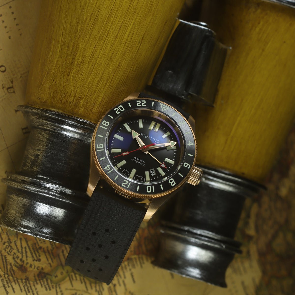 Men’s Bronze Tritium GMT Watch for Sale – Durable, Stylish & Bright ...