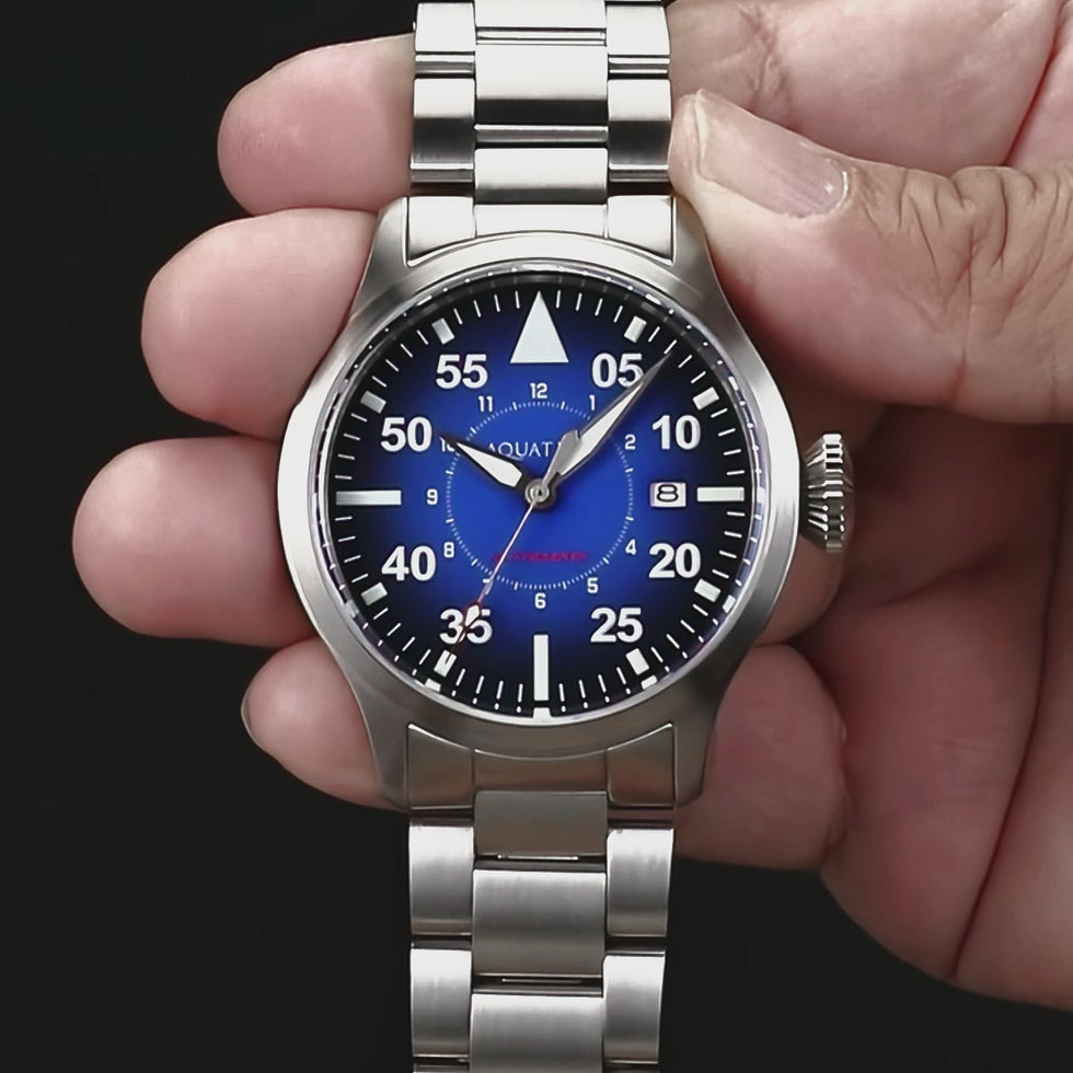 Explore Time in Style: Shop Gradient Blue Dial Automatic Pilot Watches ...