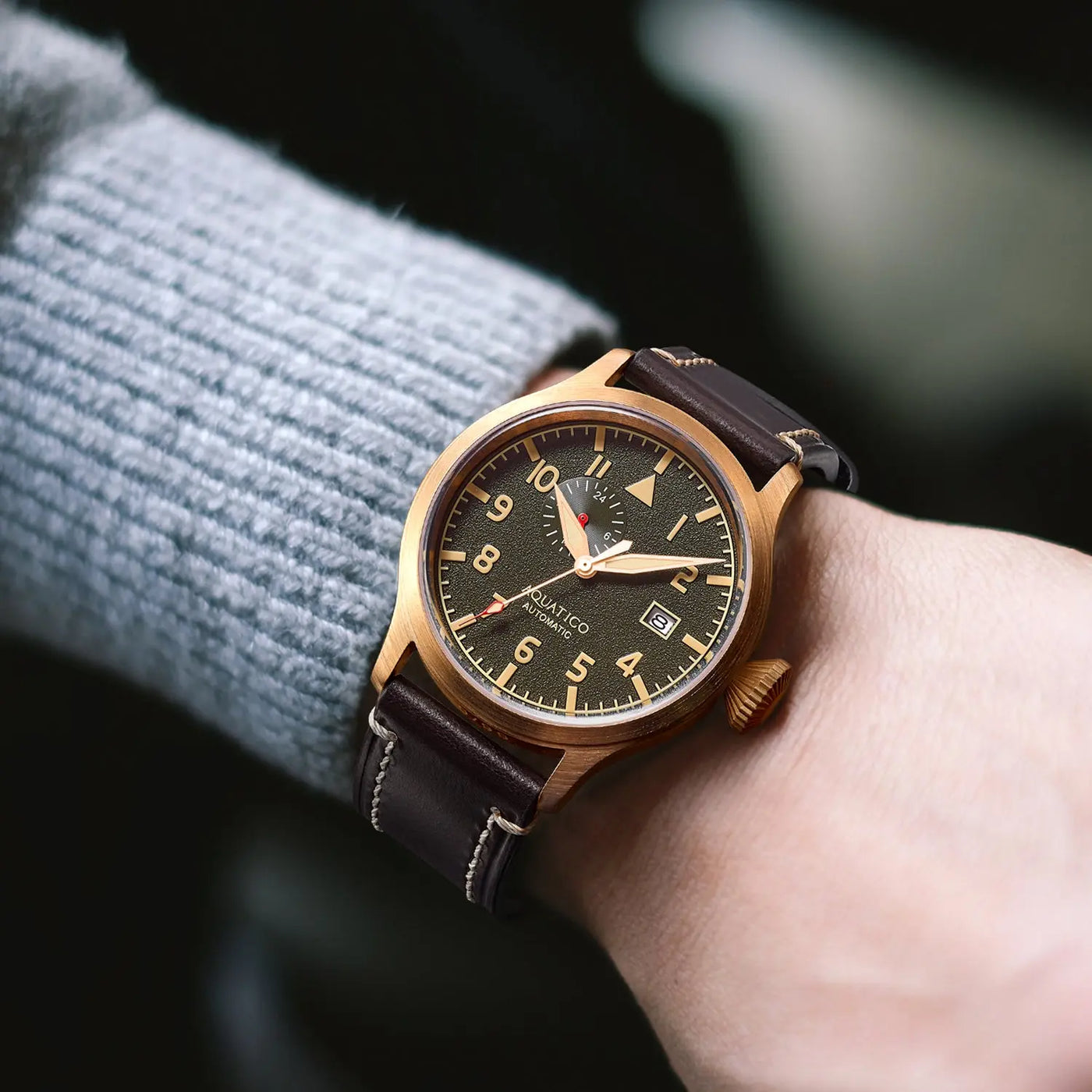 Buy Bronze Pilot Watches | Timeless Aviation-Inspired Style – AQUATICO