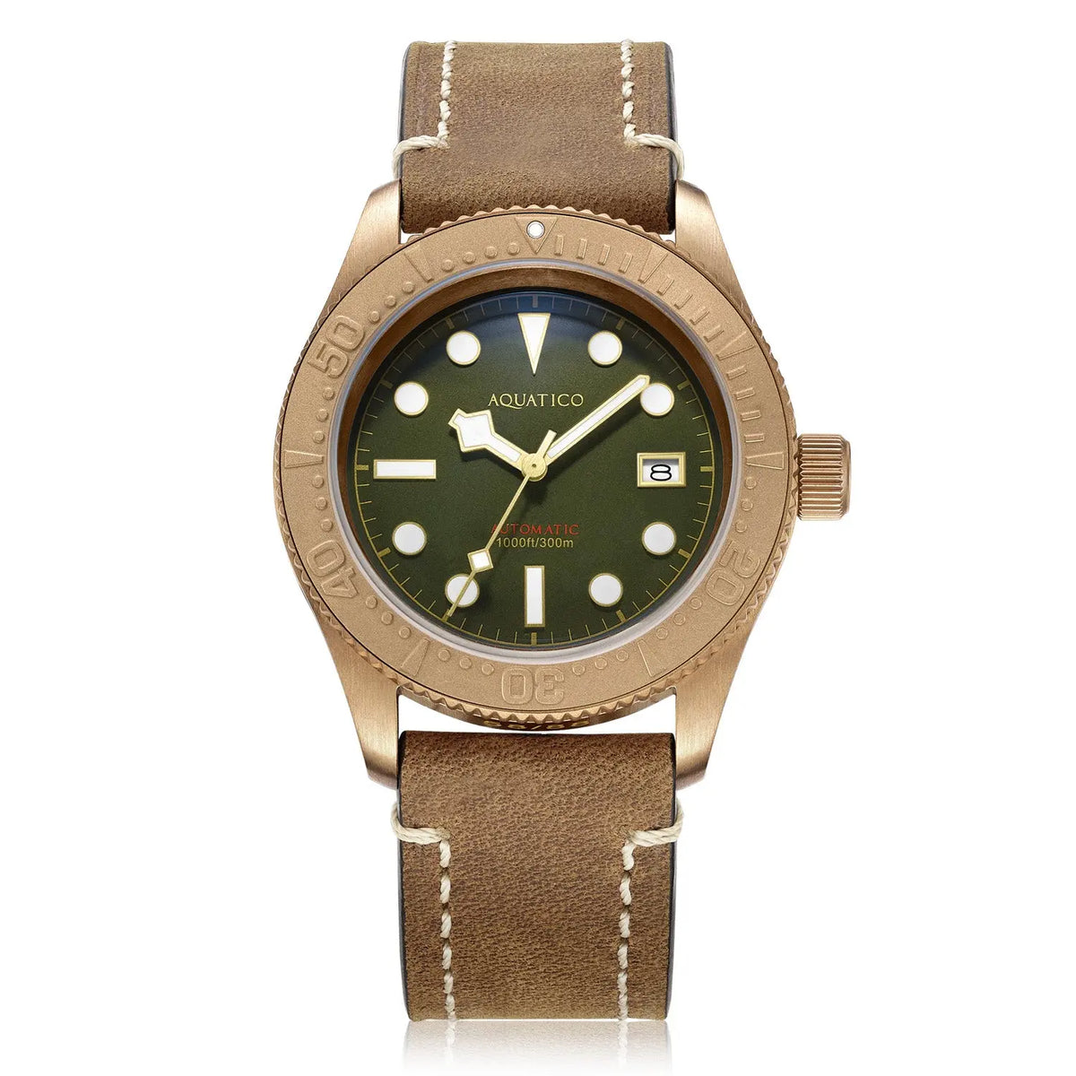 Aquatico Bronze Sea Star Green Dial Dive Watches for Men - Aquatico ...