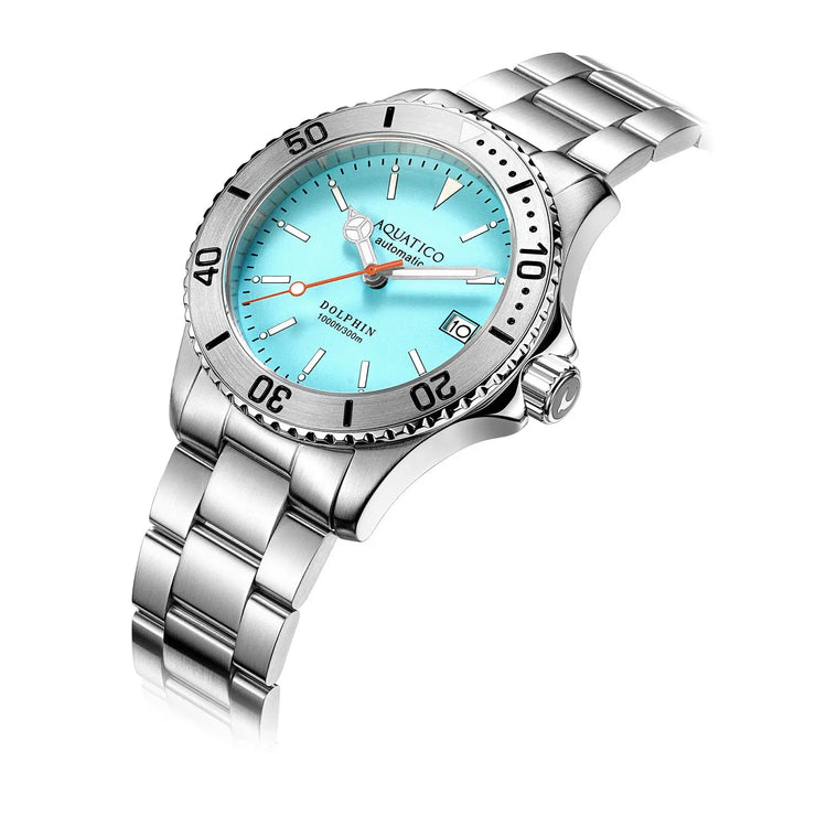 Aquatico Dolphin tiffany blue dial watch with seiko movement – AQUATICO